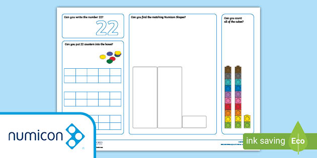 All About Number 22 Activity Mat with Numicon Shapes